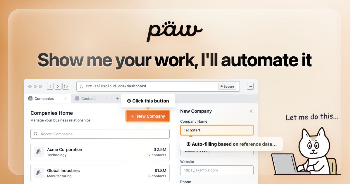 paw AI - Show me your work, I'll automate it